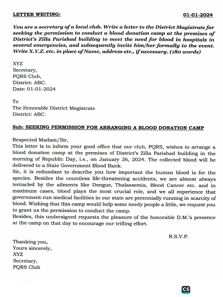 Letter To DM 01-01-24 | PDF