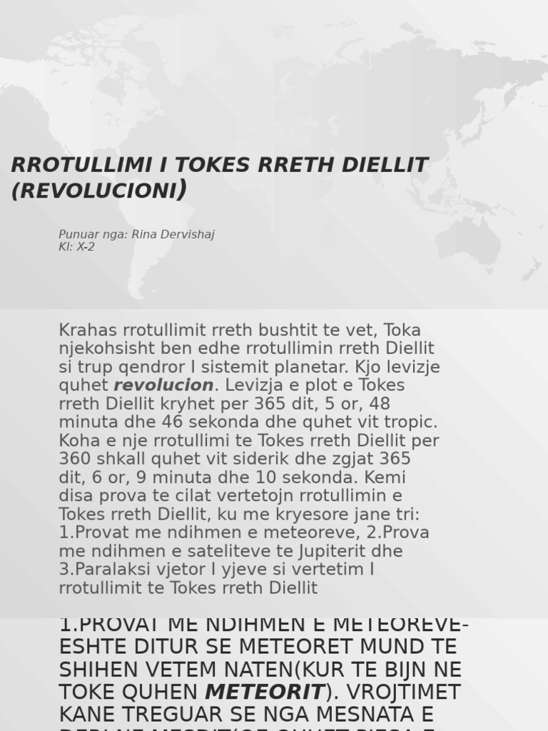 Rrotullimi I Tokes Rreth Diellit (Revolucioni) | PDF