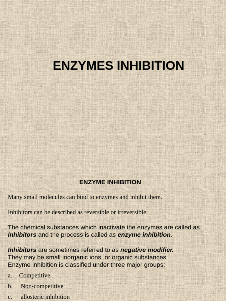 Types of Enzyme Inhibition Explained | PDF | Enzyme Inhibitor | Enzyme