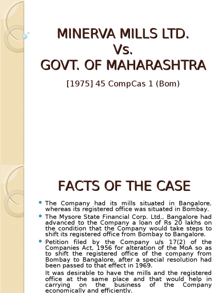 Minerva Mills Ltd | Taxes | Social Institutions