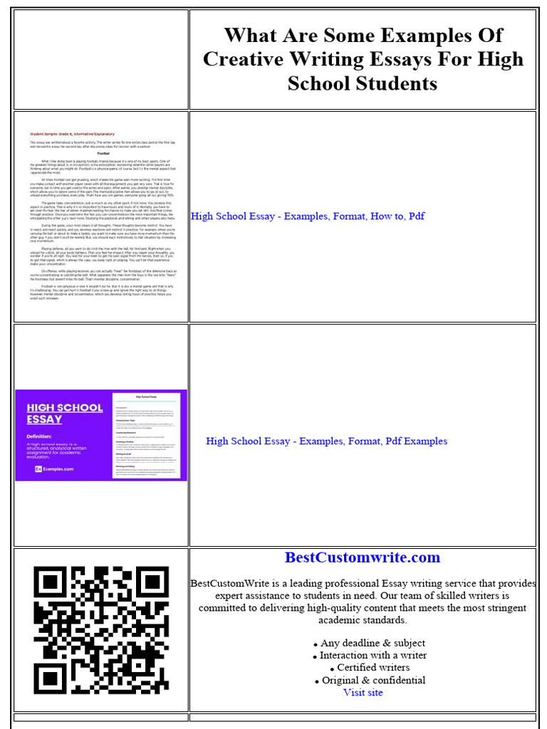 What Are Some Examples of Creative Writing Essays for High School ...