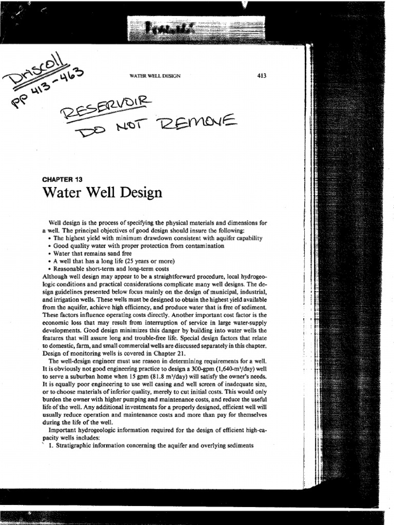 Water Well Design | PDF