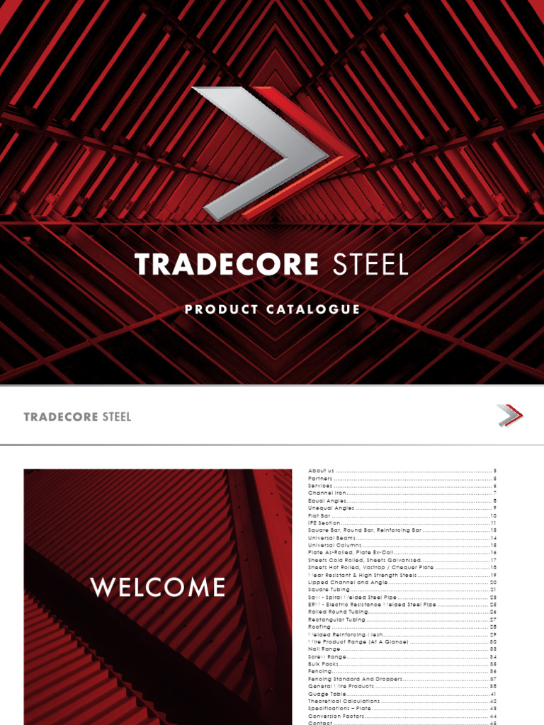 Tradecore Steel Product Catalogue | PDF | Rolling (Metalworking) | Pipe ...