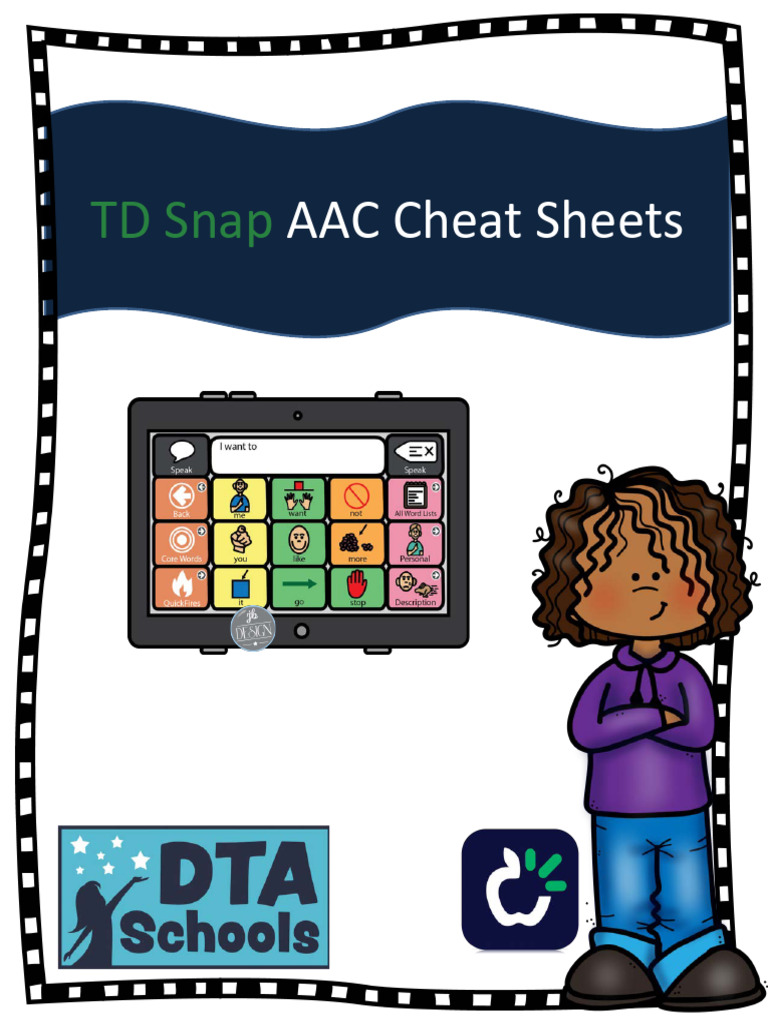 TD Snap AAC Core Words Cheat Sheet | PDF | Word | Syntax