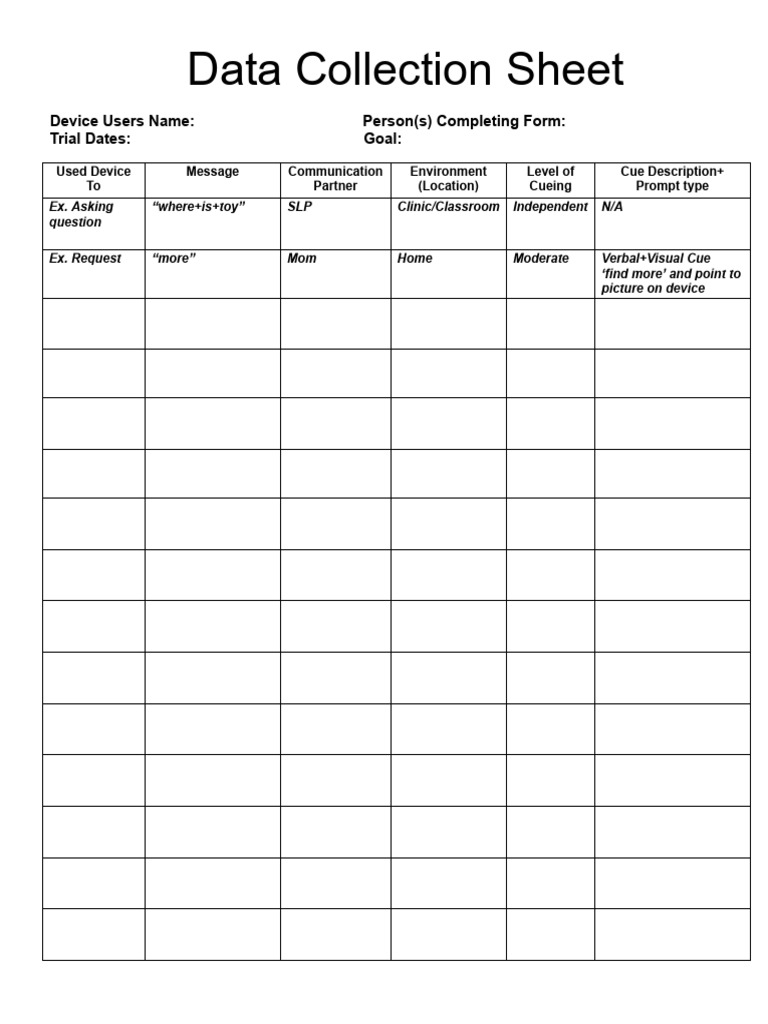 Data-Collection-Sheet AAC | PDF | Communication | Computing