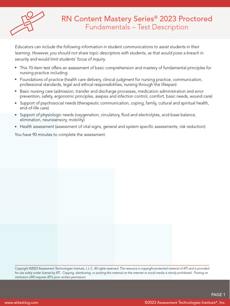 RN Fundamentals Test Overview 2023 | PDF