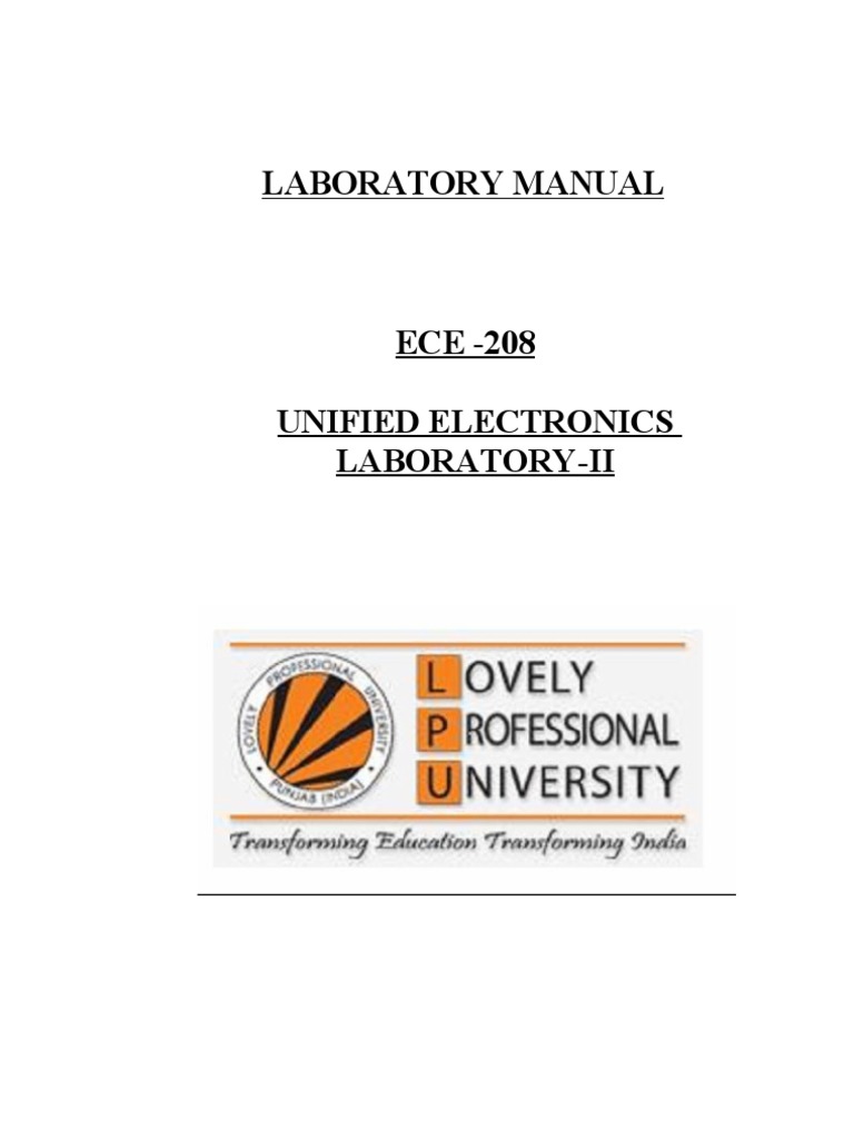 Ece Lab Manual Operational Amplifier Amplifier