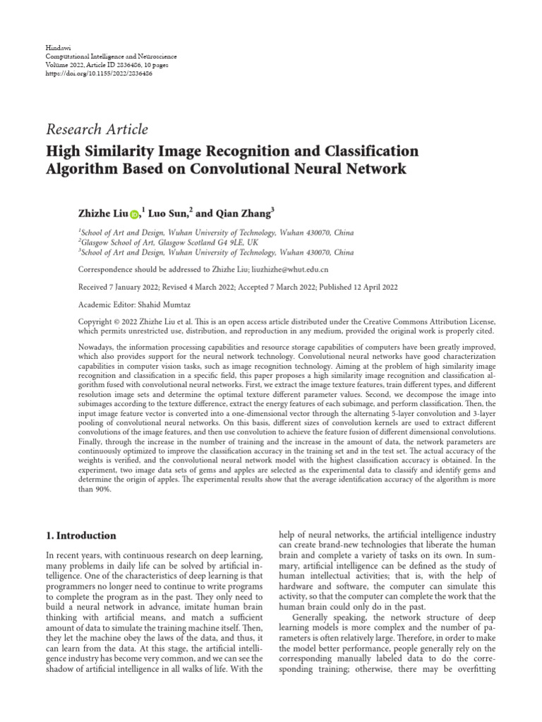 High Similarity Image Recognition and Classification | PDF | Deep Learning | Computer Vision