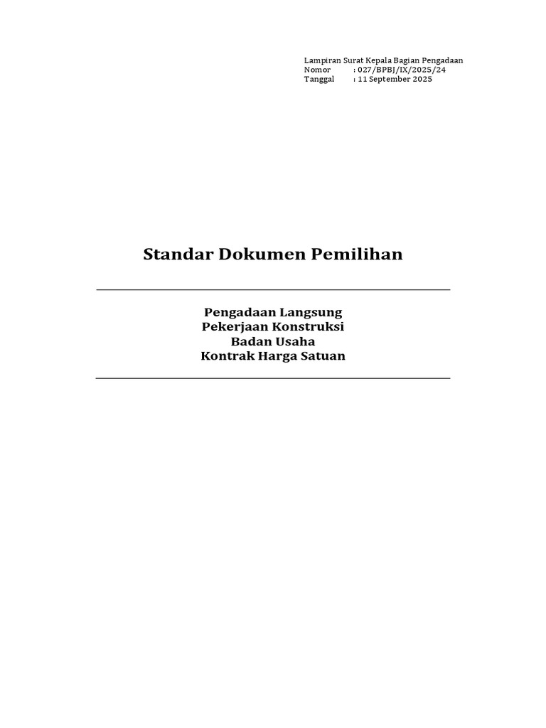 Dokumen Pemilihan PL 2025 | PDF