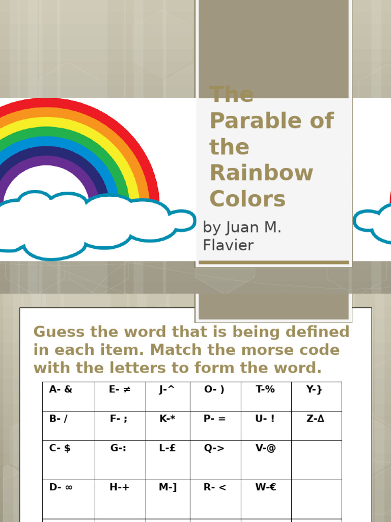 The Parable of The Rainbow Colors | PDF