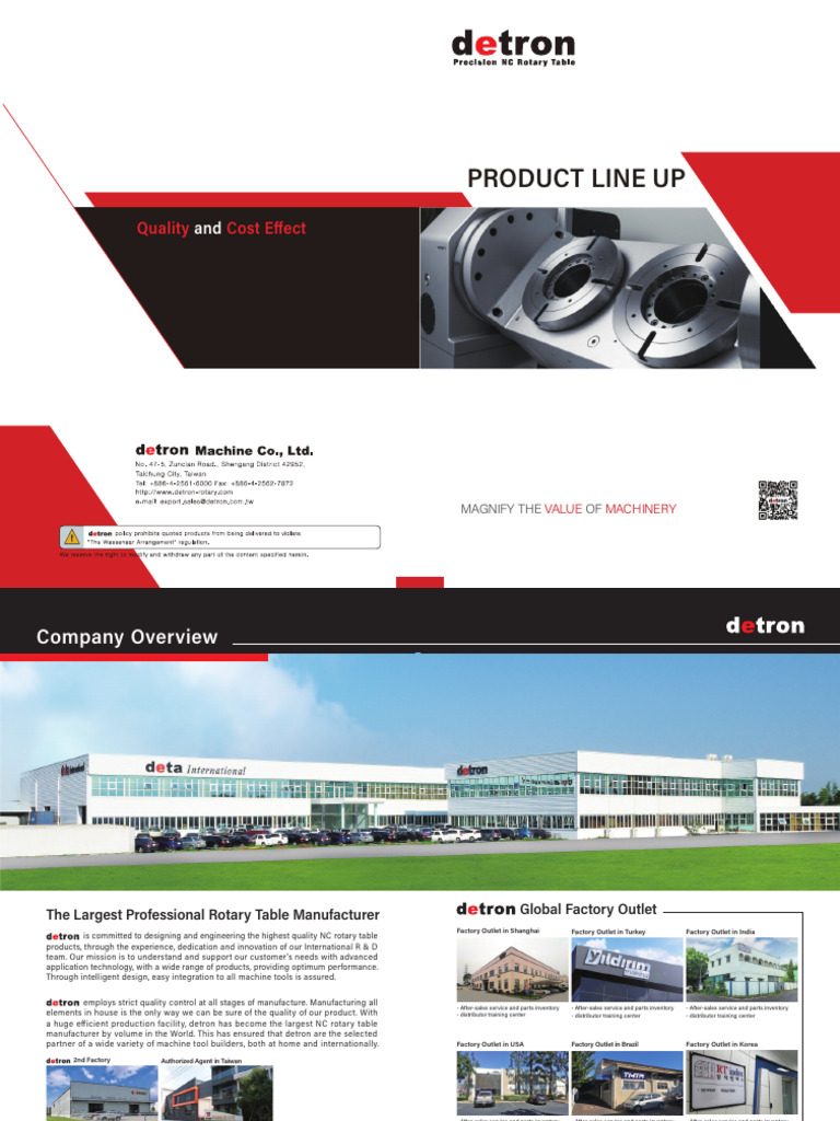 Detron Rotary Table Product Overview | PDF | Equipment | Manufactured Goods