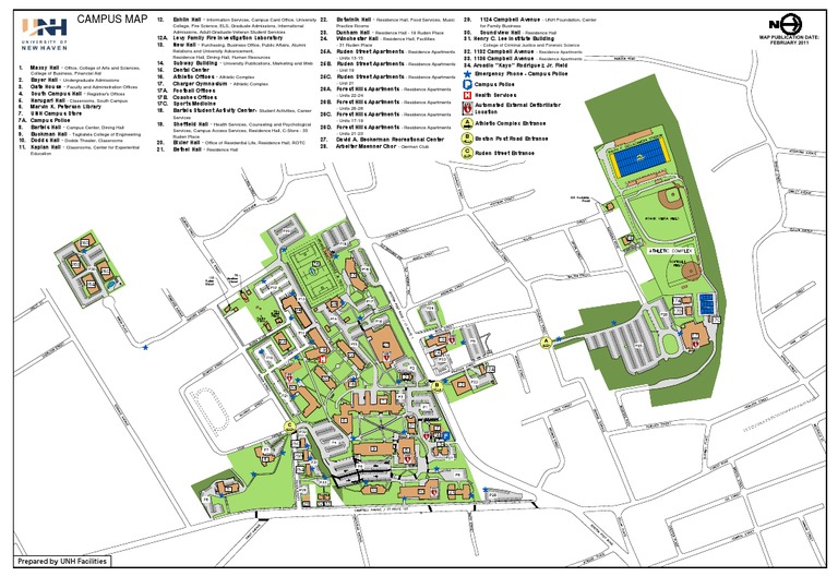 UNH Campus Map 02-2011 | PDF | Universities And Colleges | Academia