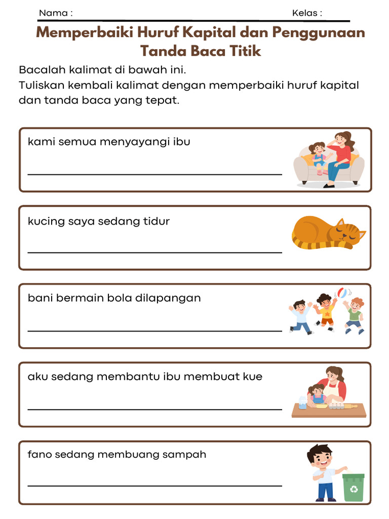 Memperbaiki Huruf Kapital Dan Penggunaan Tanda Baca Titik | PDF