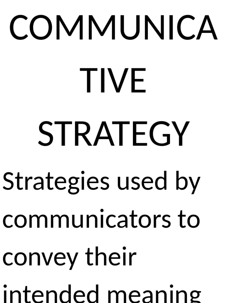 Communicative Strategy Handouts | PDF
