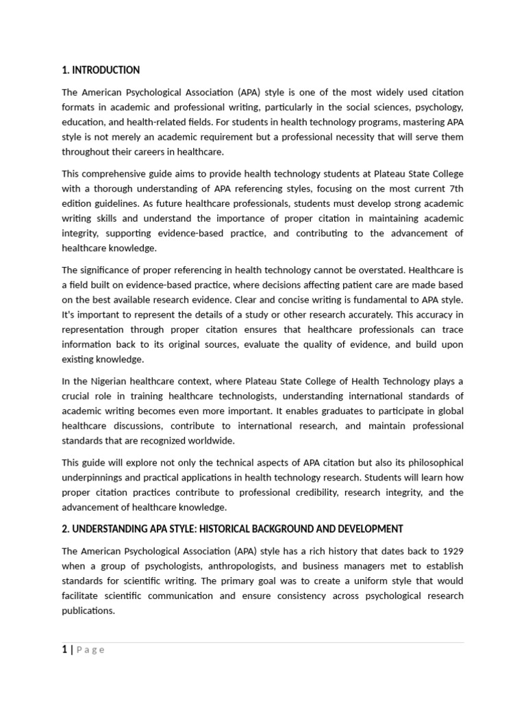 Mastering APA Style for Health Technology | PDF | Apa Style | Citation