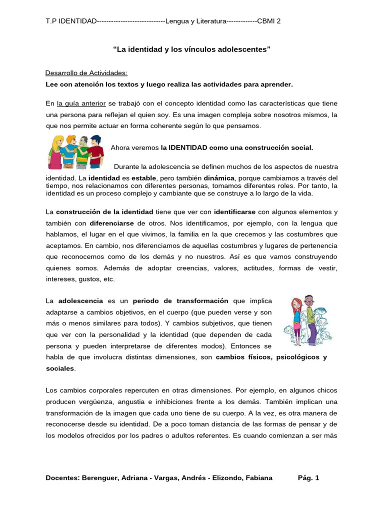 Construcción de la Identidad Adolescente | PDF | Adolescencia | Adultos