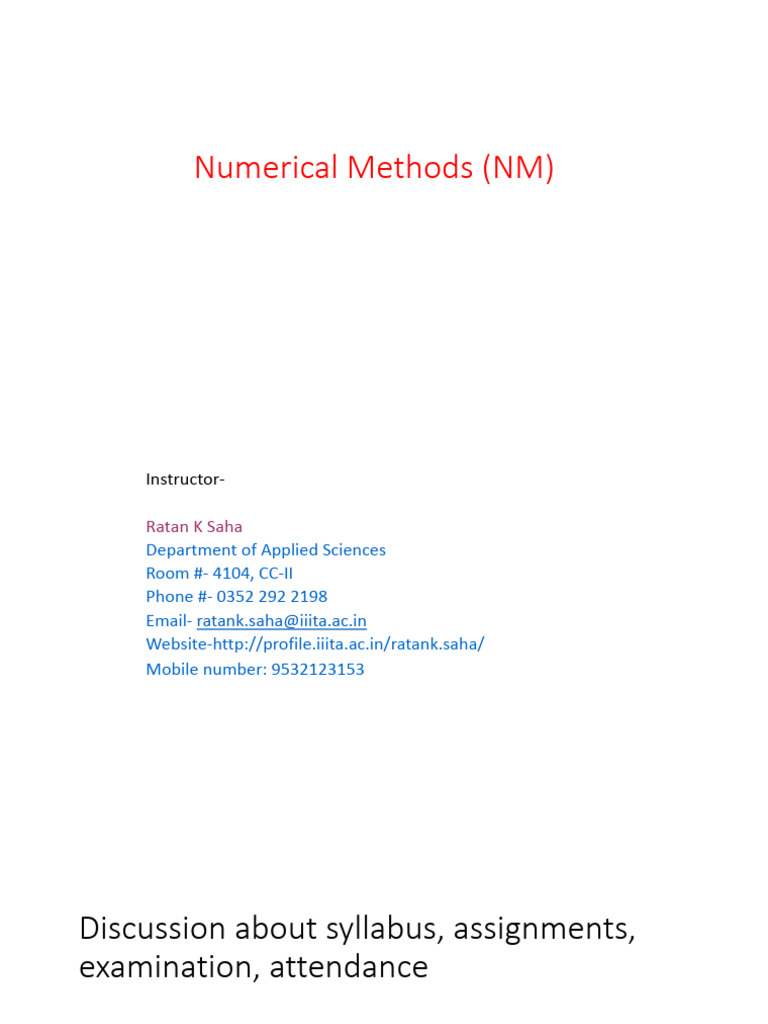 Numerical Methods (NM) | PDF | Numerical Analysis | Equations