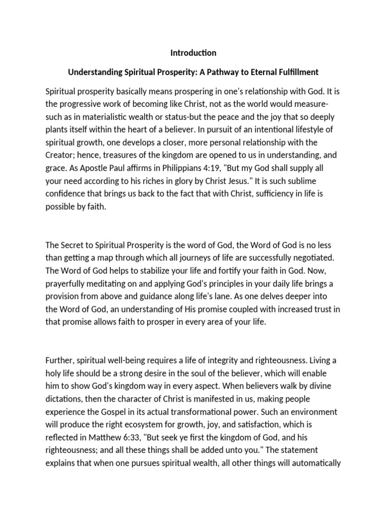 Spiritual Prosperity: A Path to Abundance | PDF | Abundant Life | God