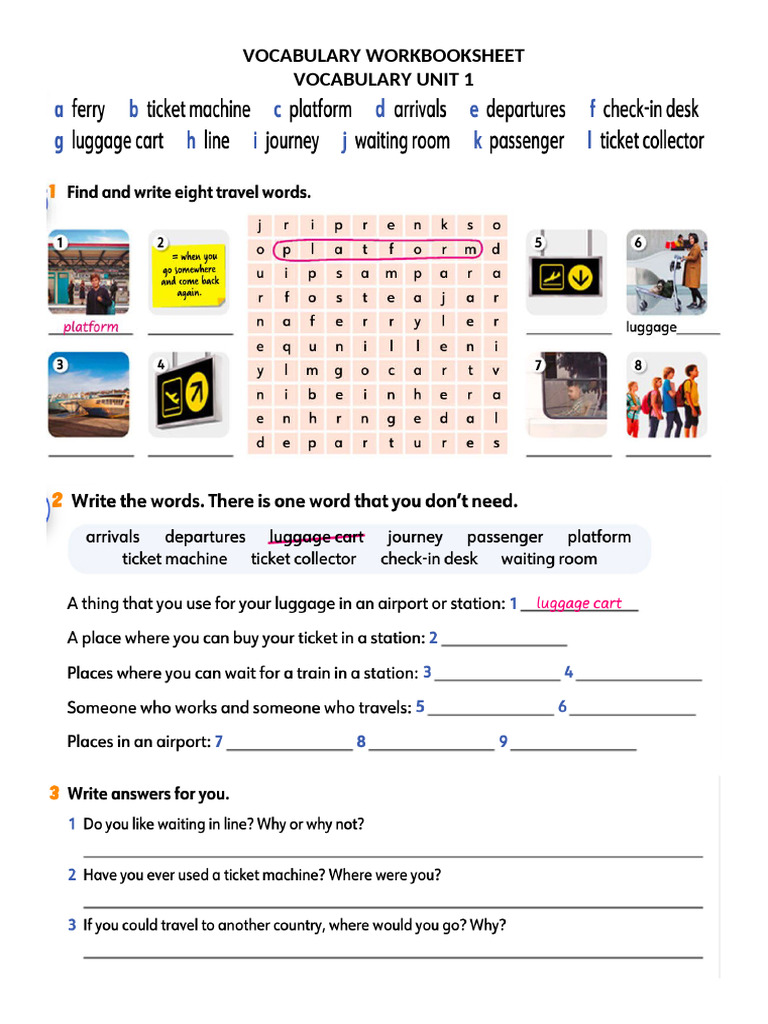 1 Vocabulary Workbooksheet | PDF