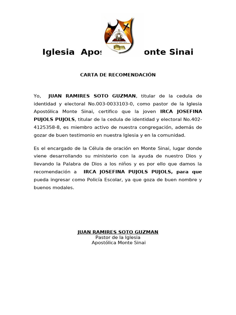 Iglesia Apostólica Monte Sinai | PDF