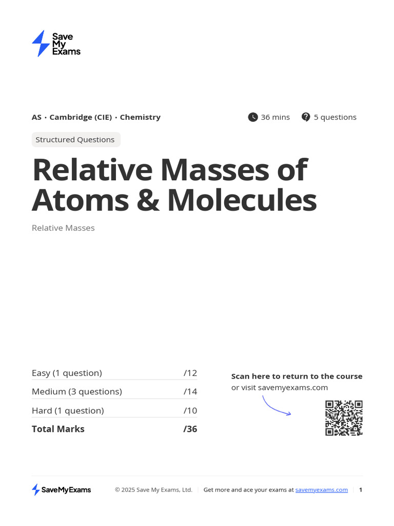 2 1 Relative Masses of Atoms and Molecules XpNmRj4zGVYkGC2P 2 | PDF ...