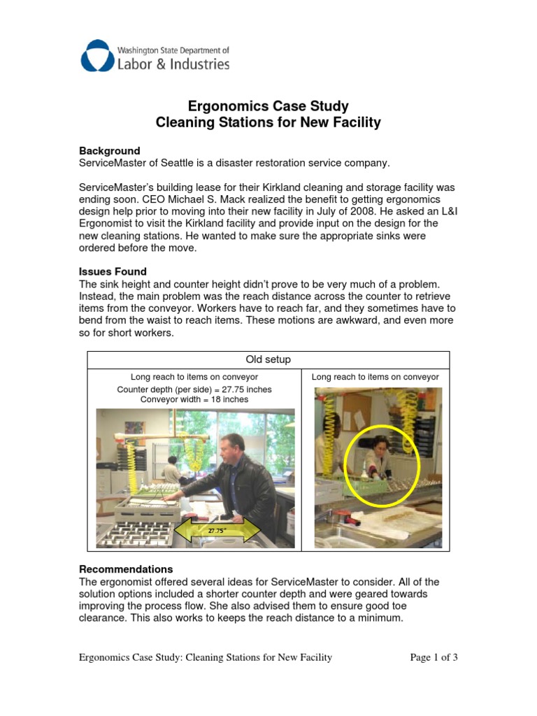 Ergonomics Case Study Cleaning Stations | PDF | Human Factors And ...