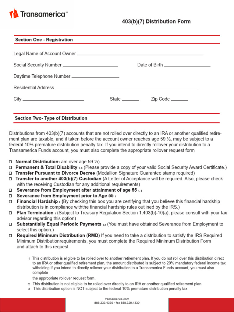 403b Distribution Form 8.4.25 | PDF | Individual Retirement Account | Taxes