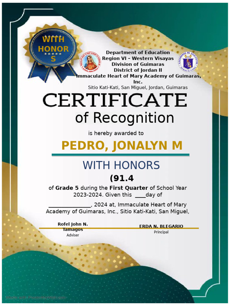 Grades Certificates | PDF