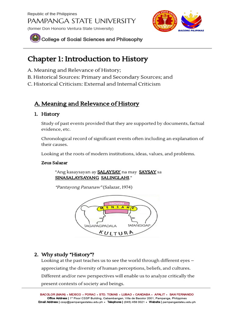 Chapter 1 The Meaning and Relevance of History | PDF | Liberal Arts ...