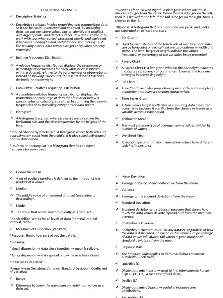 Chapter 2 Descriptive Statistics | PDF | Mean | Skewness
