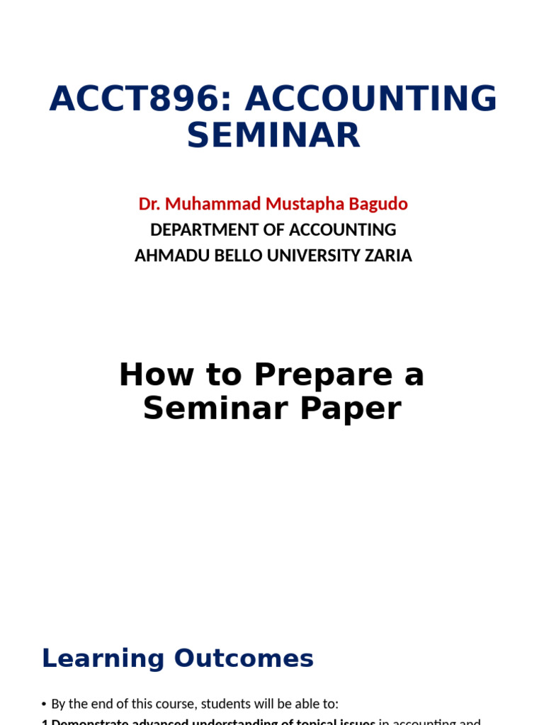 Accounting Seminar Paper Guidelines | PDF | Methodology | Science