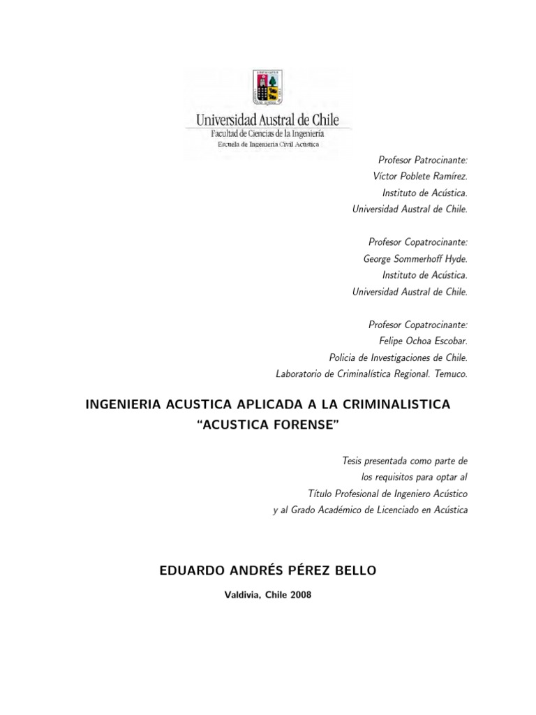 Reconocimiento de la voz aplicado a la criminalística: Antecedentes ...