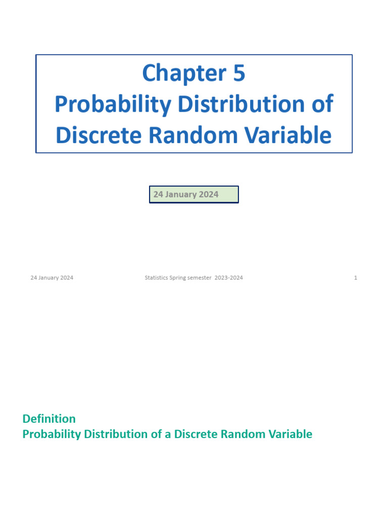 Chapter 5-Discret Distribution & Combinations | PDF | Probability ...
