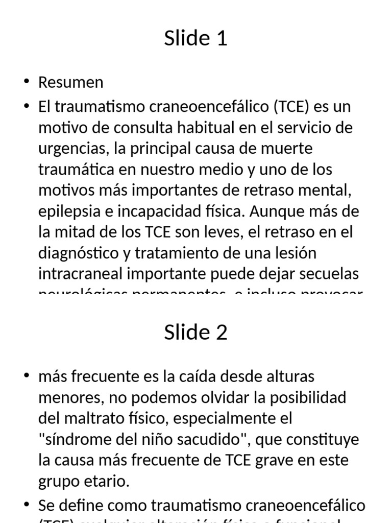Manejo del Traumatismo Craneal en Niños | PDF | Lesión cerebral ...
