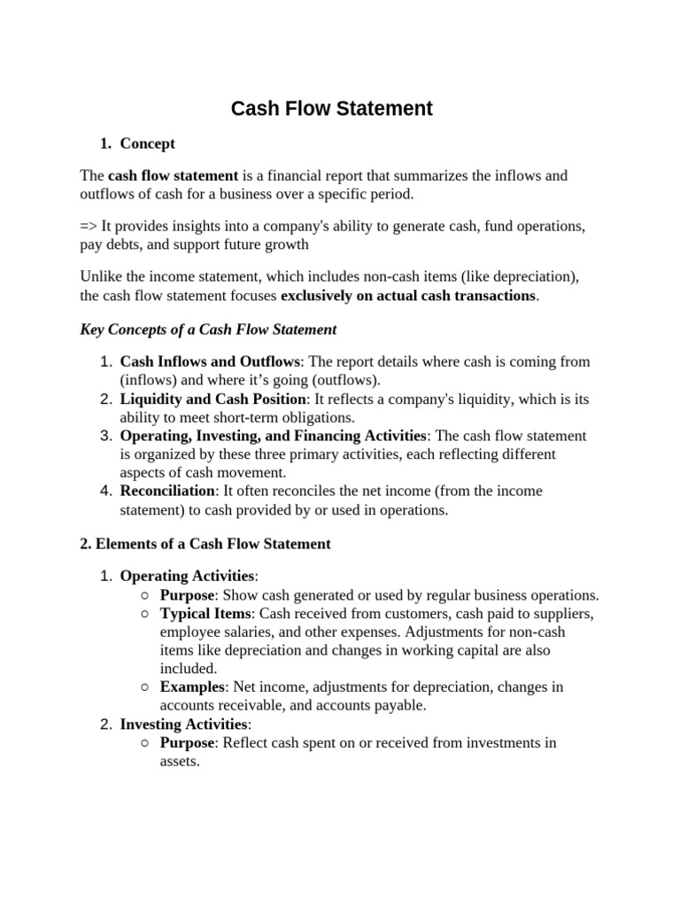 Understanding Cash Flow Statements | PDF