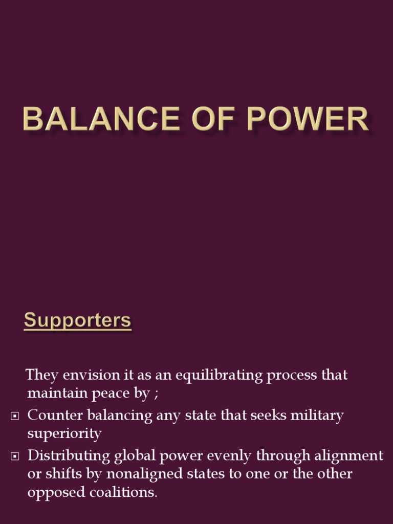 Understanding Balance of Power Theory | PDF | Political Theories ...