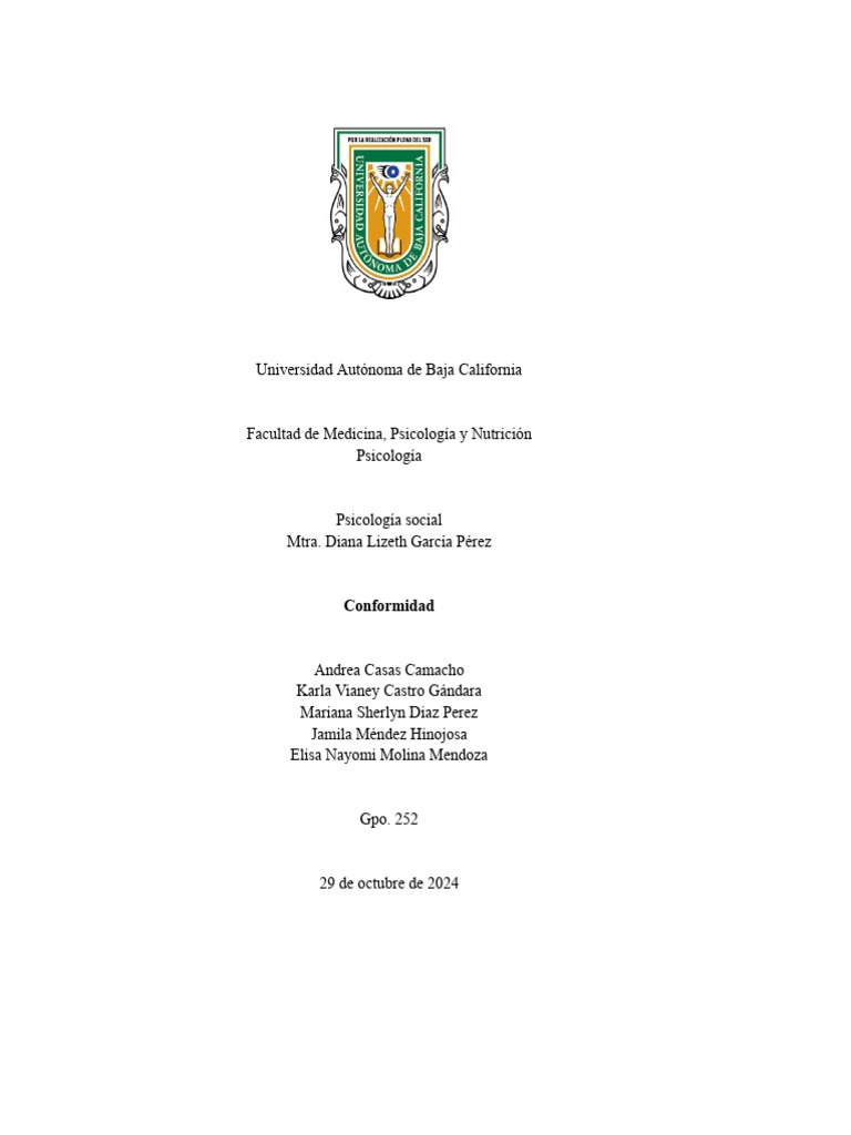 Conformidad (Psicología Social) | PDF | Conformidad | Ciencias del ...