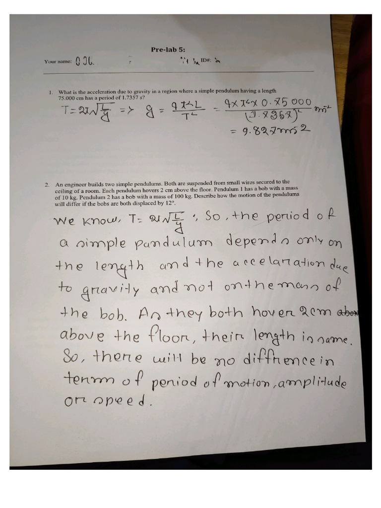Phy107 Prelab5 | PDF