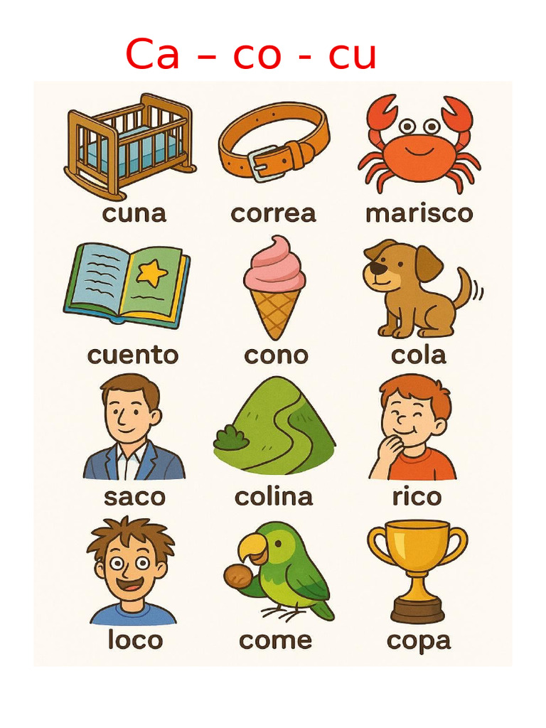 Sílabas Ca, Co, Cu | PDF