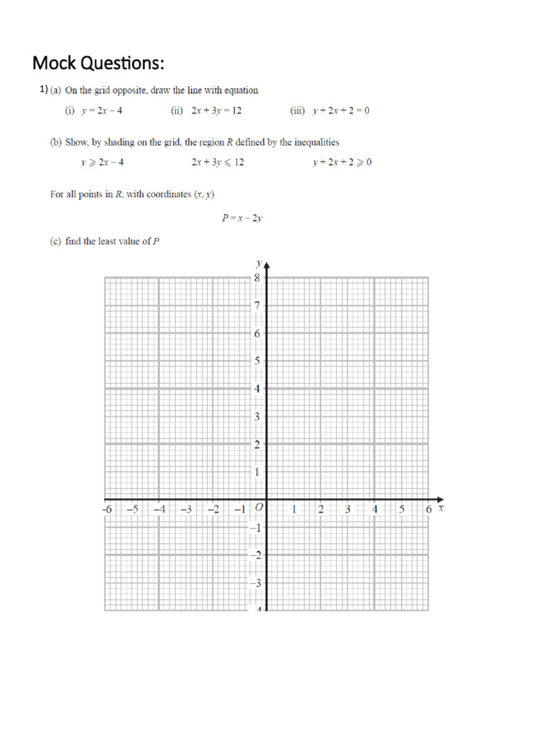 Pure Maths P1 Mock Qp 2 Pdf