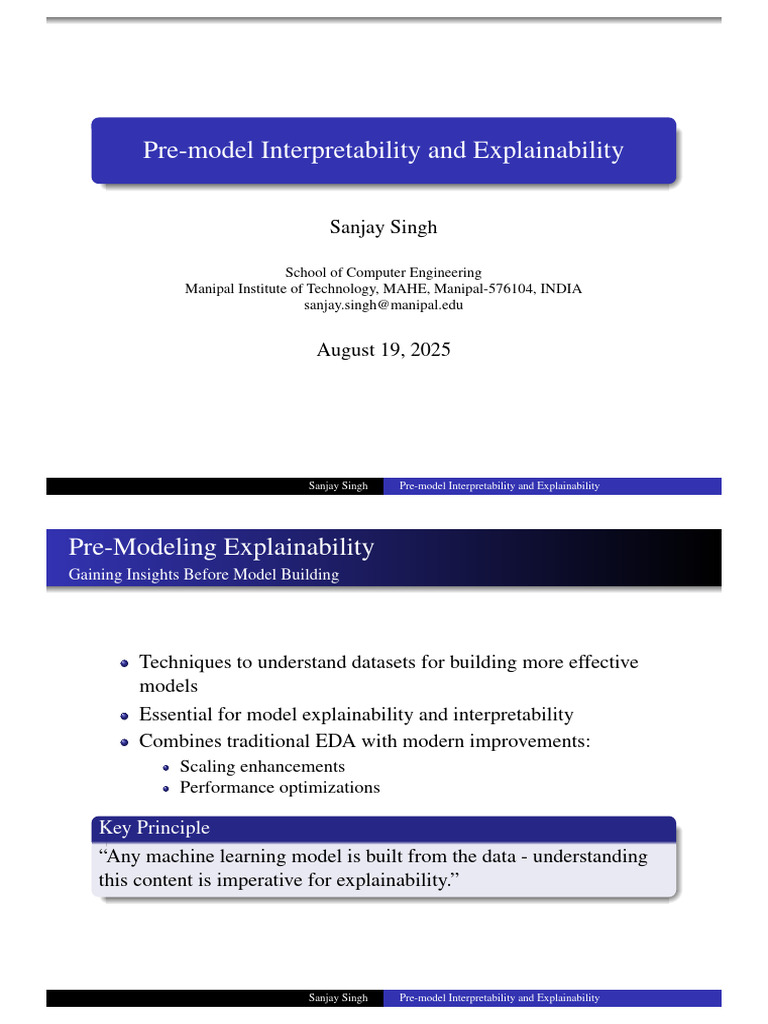 Pre-Model Interpretability Techniques | PDF | Skewness | Statistical Theory