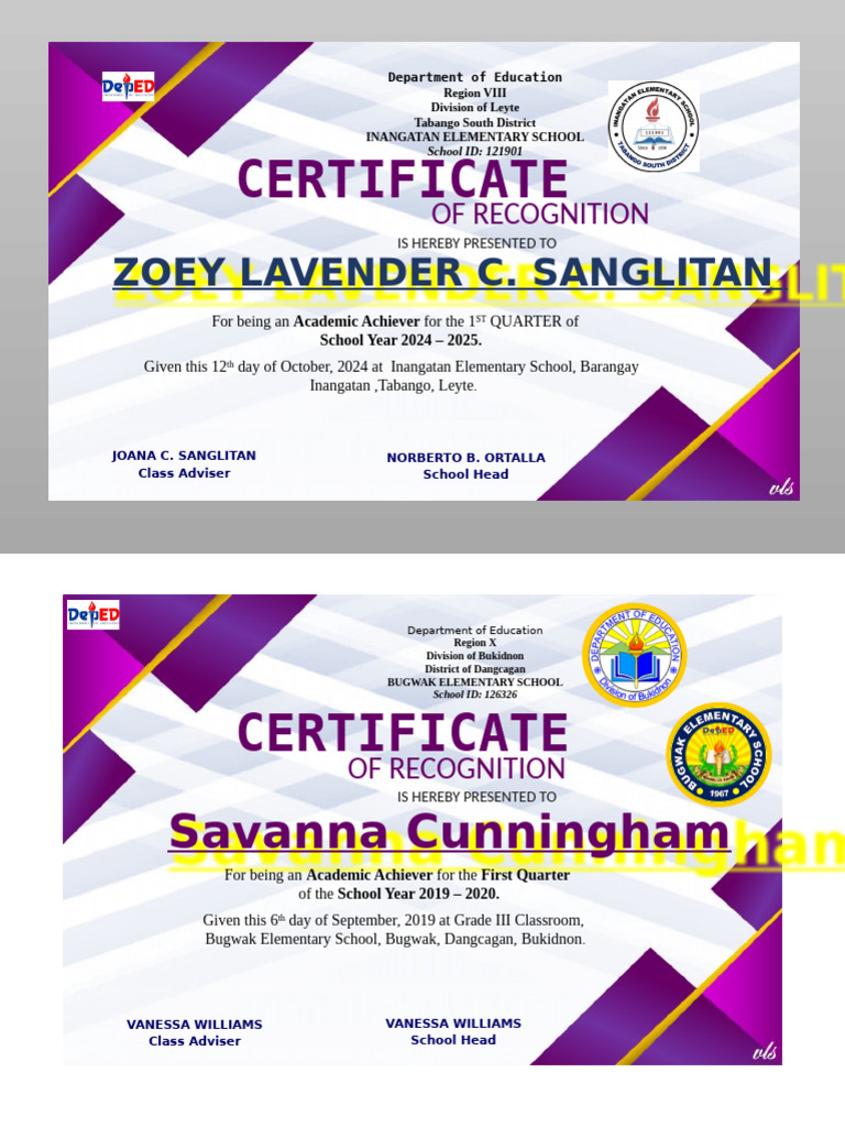 Academic Achievements Certificates 2024-2025 | PDF