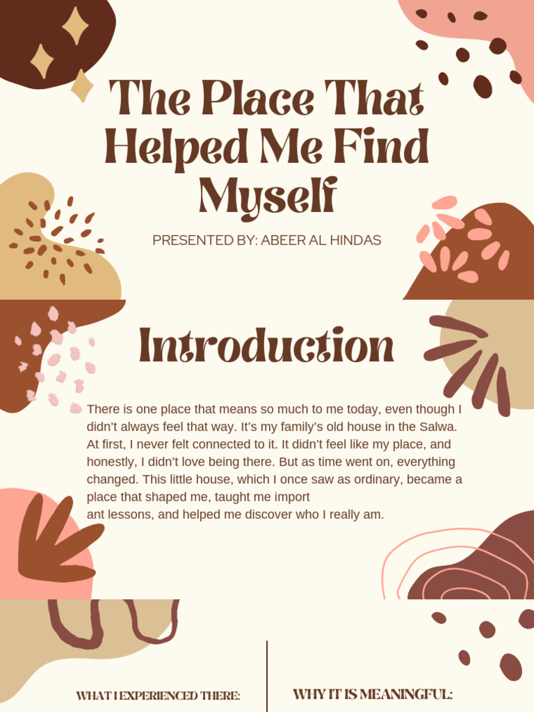 The Place That Helped Me Find Myself PDF | PDF