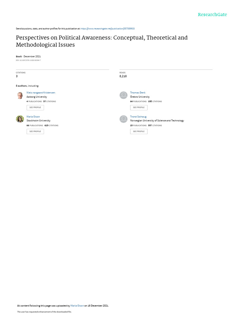2022 Bookmatter PerspectivesOnPoliticalAwarene | PDF