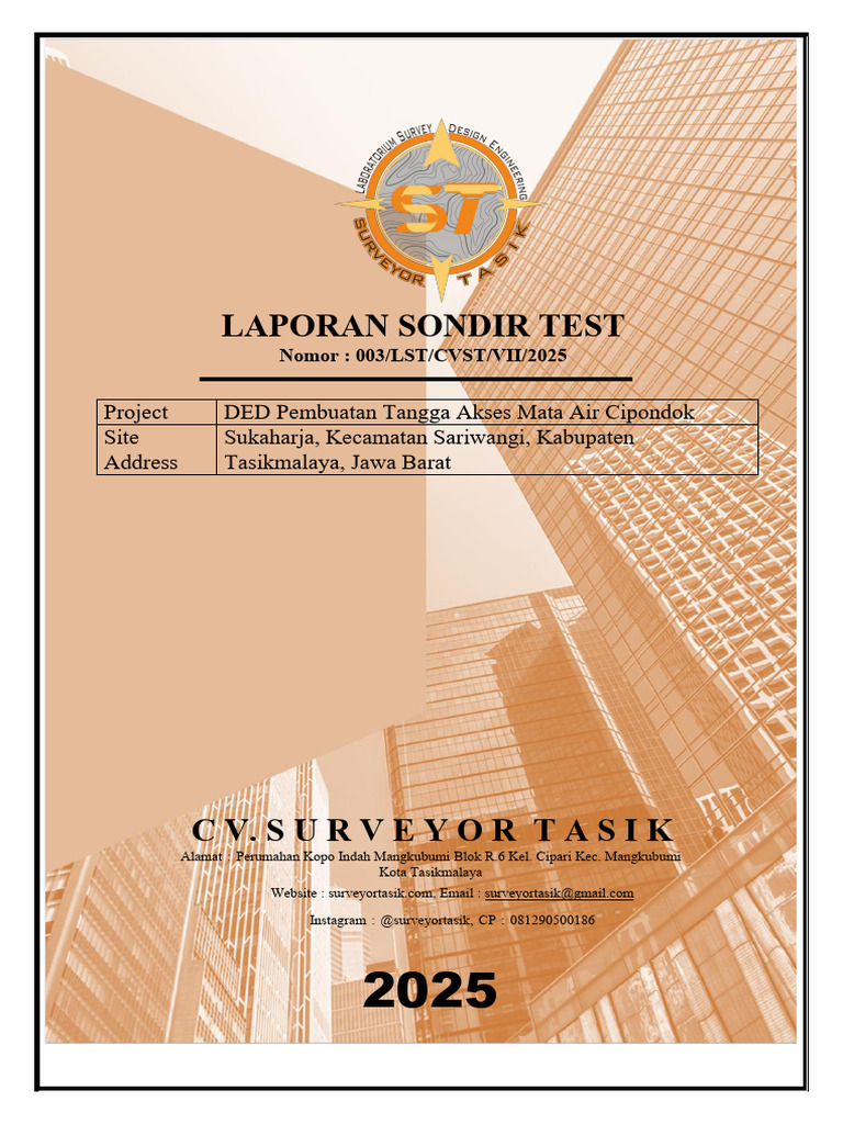 Laporan Sondir DED Tangga Akses Cipondok | PDF