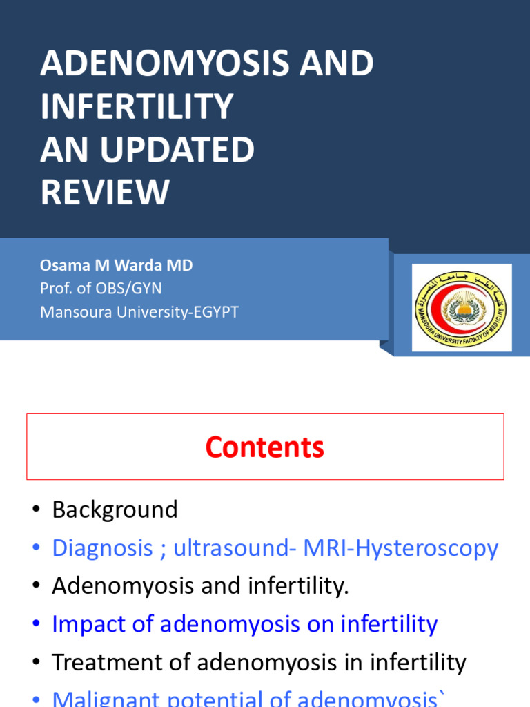 Adenomyosis and Infertility1 | PDF | Gynaecology | Human Reproduction