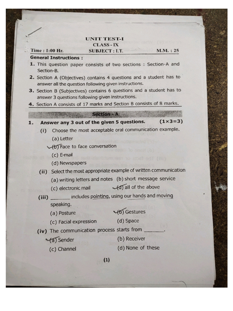 Unit Test 1 Papers | PDF