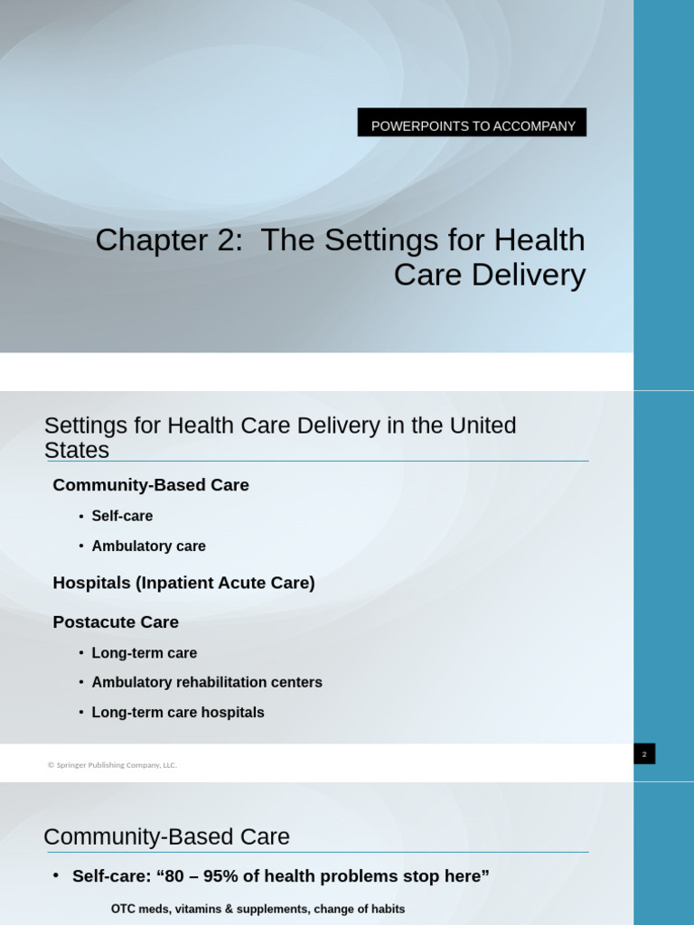 Settings for Health Care Delivery Overview | PDF | Emergency Department ...