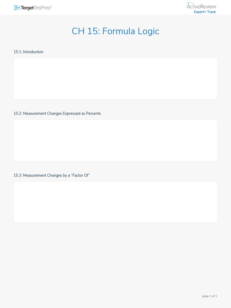 CH 15 Formula Logic Expert+ Track | PDF
