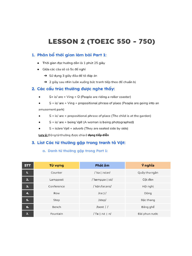 Lesson 2 - Toeic 550 - 750 | PDF